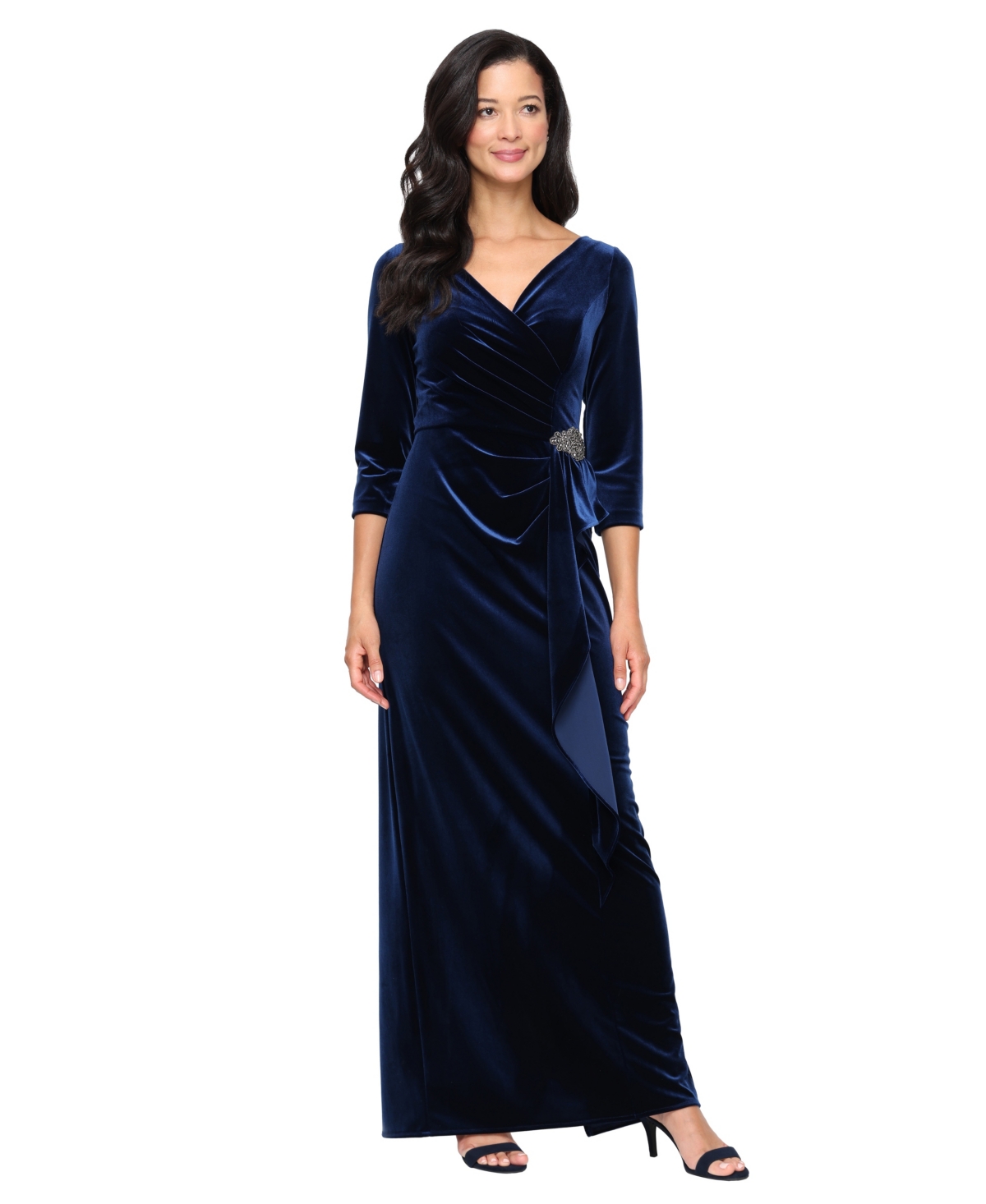 Click here for Alex Evenings Womens Stretch Velvet Surplice Embel... prices
