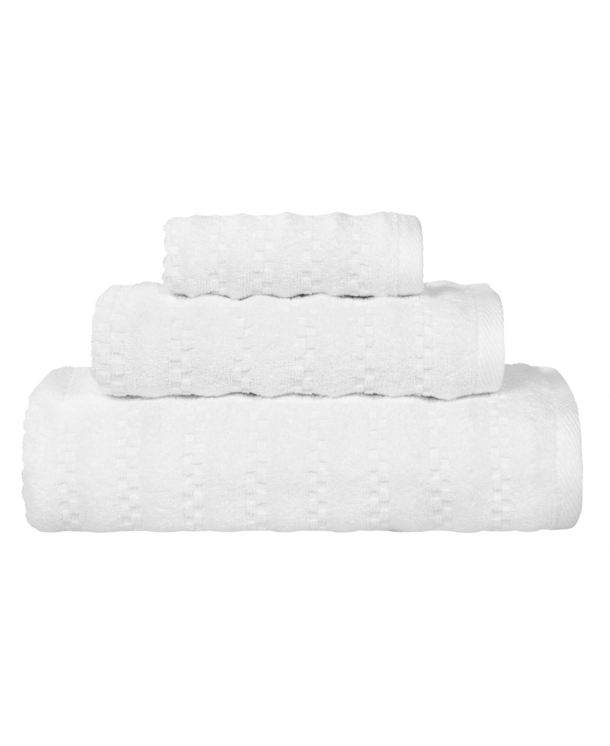 Click here for Superior Zuma Cotton 3-Piece Towel Set - White prices