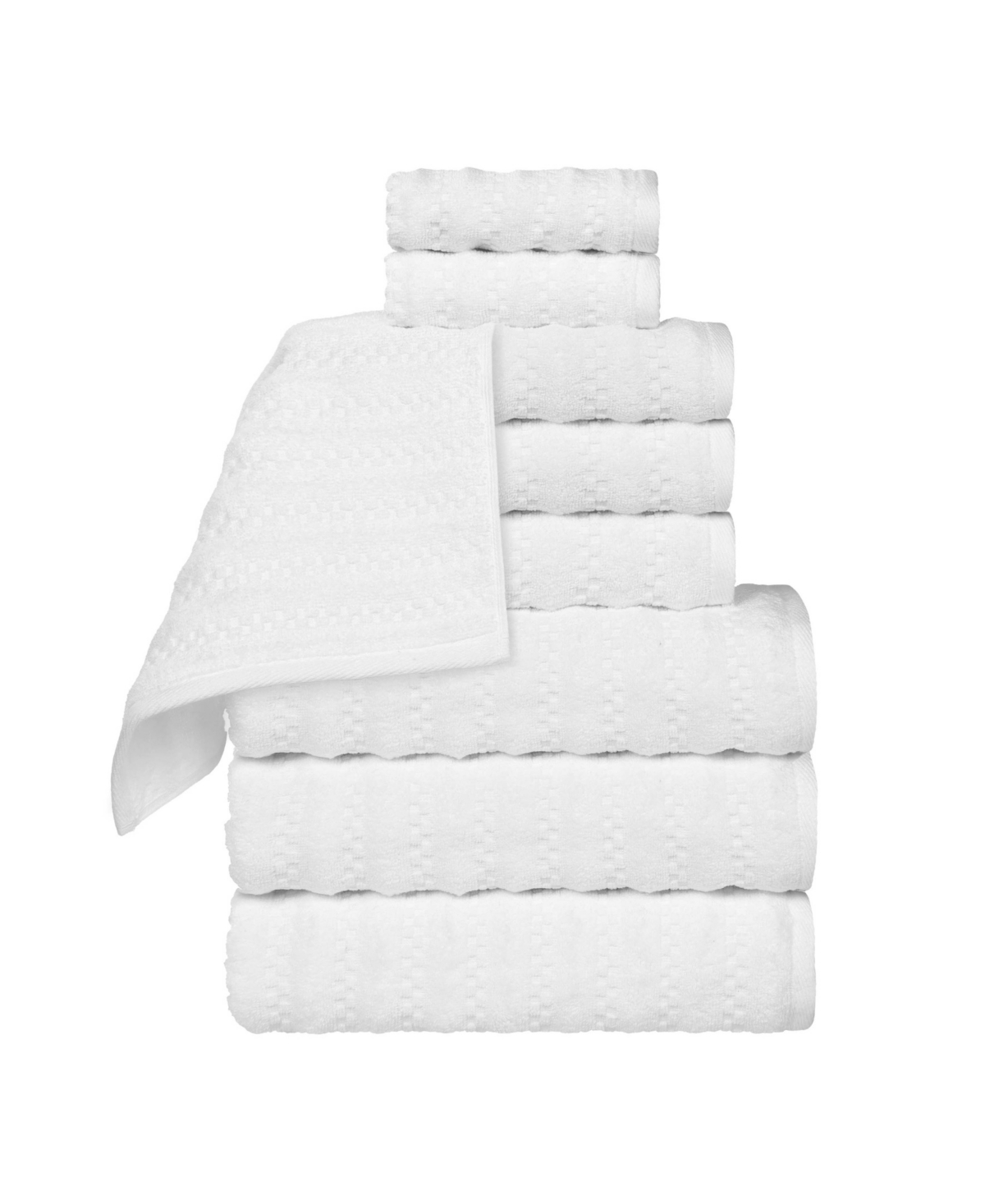 Click here for Superior Zuma Cotton 9-Piece Towel Set - White prices