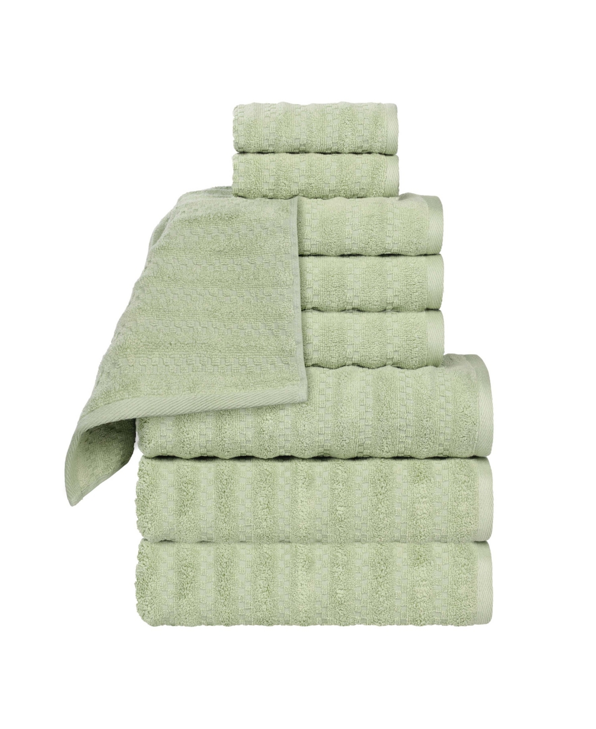 Click here for Superior Zuma Cotton 9-Piece Towel Set - Green prices