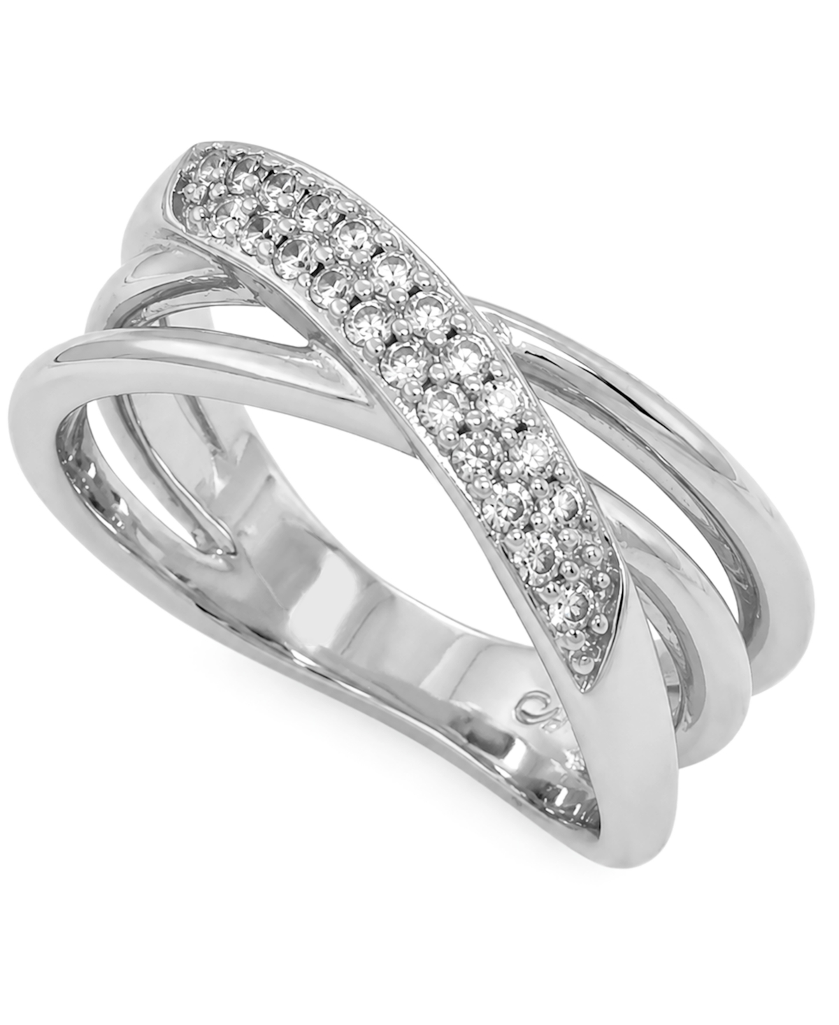 Click here for And Now This Cubic Zirconia Criss Cross Ring - Sil... prices