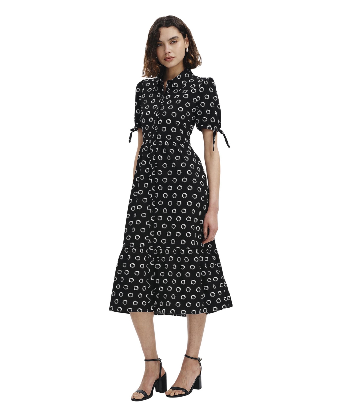 Click here for Finery London Womens Estee Midi Shirt Dress - Blac... prices