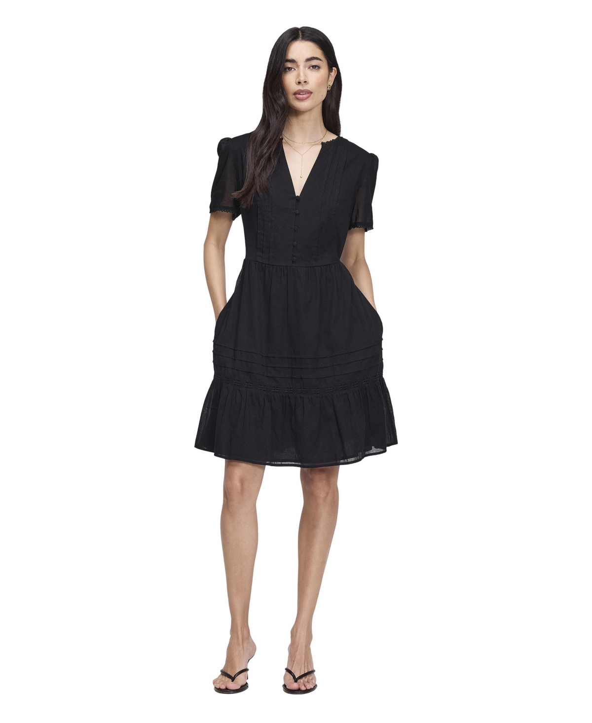 Click here for Finery London Womens Cotton Voile Short Dress - Bl... prices