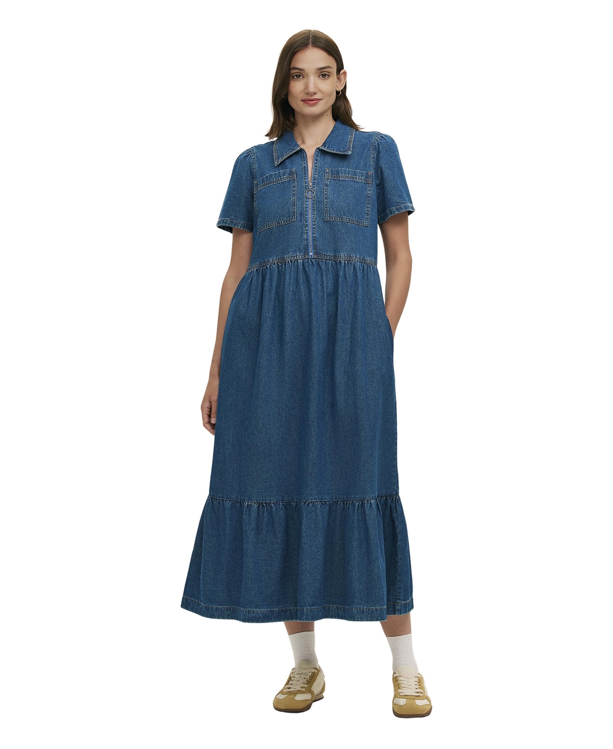 Click here for Finery London Womens Tania Denim Midi Shirt Dress... prices
