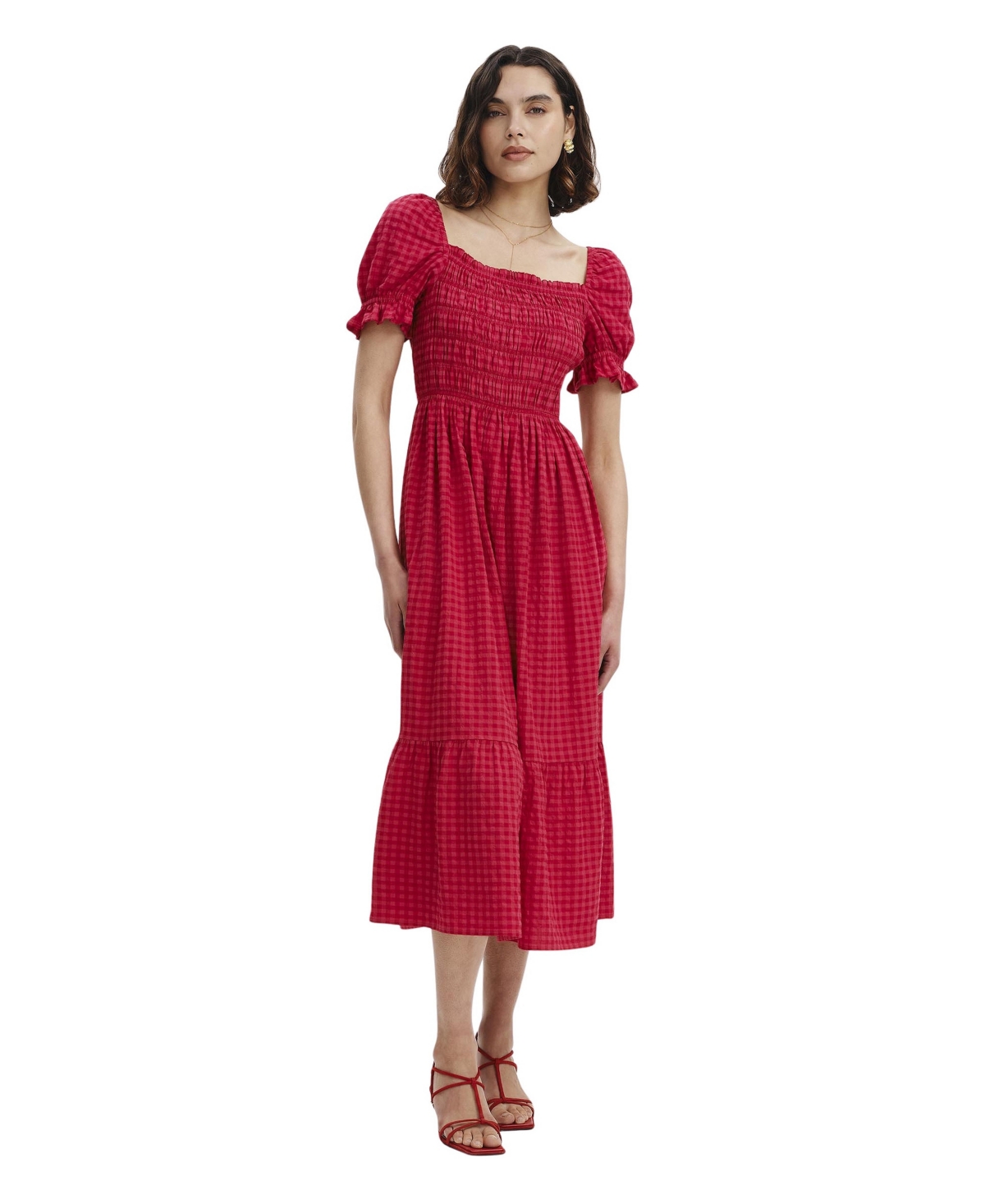 Click here for Finery London Womens Dawn Square Neck Midi Dress -... prices
