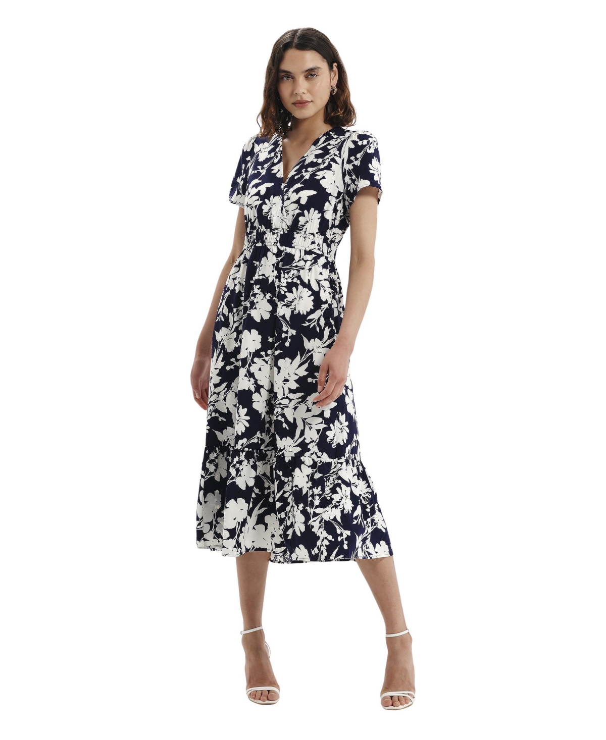 Click here for Finery London Womens Deena Wrap Midi Dress - Navy... prices