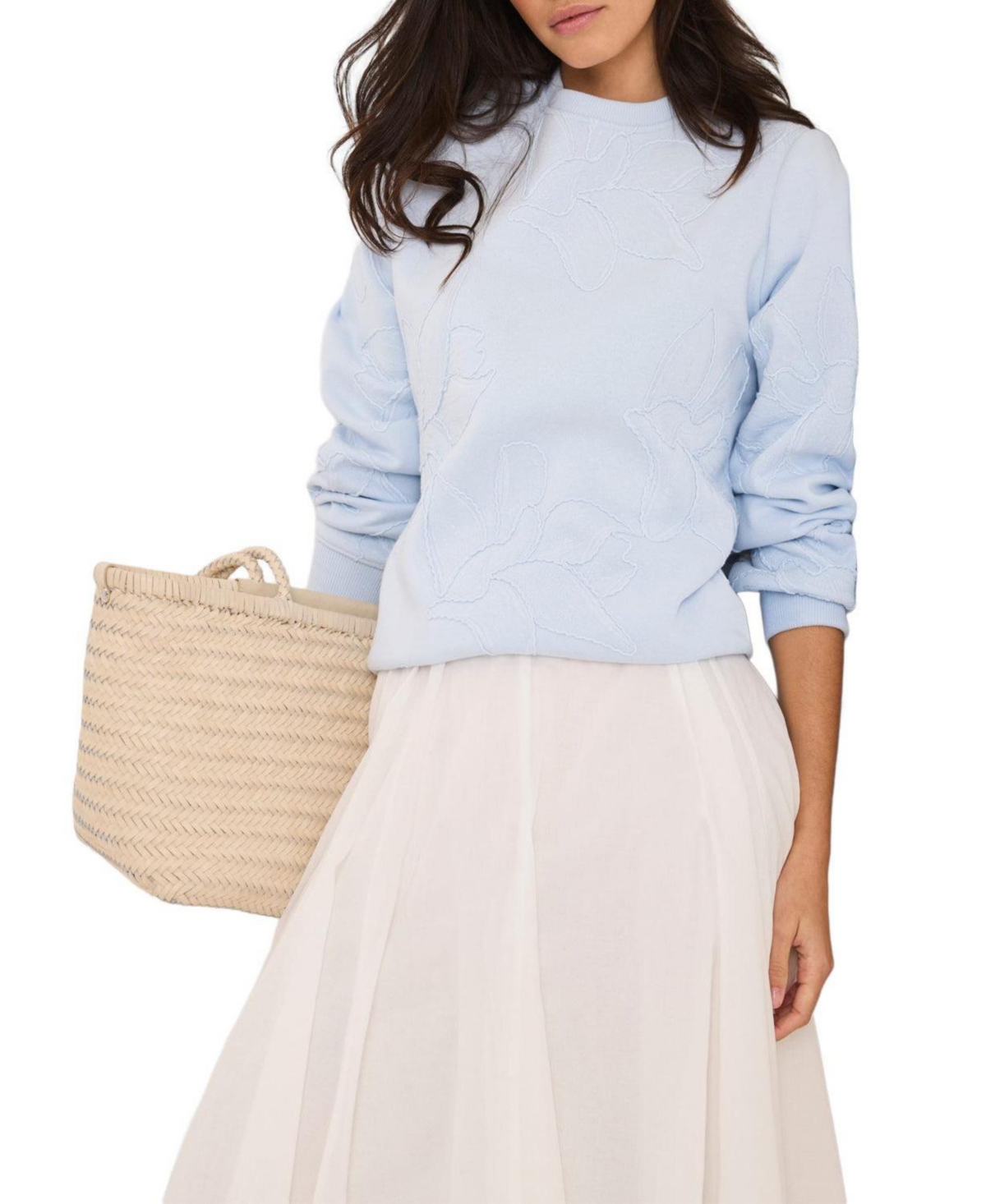 Click here for Mint Velvet Womens Embroidered Sweatshirt - Blue prices