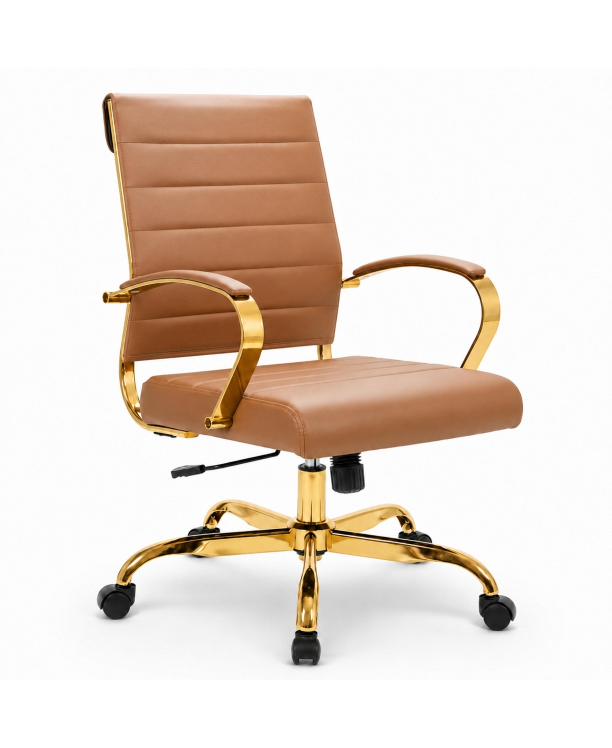 Click here for LeisureMod Benmar Leather Office Chair with Gold A... prices