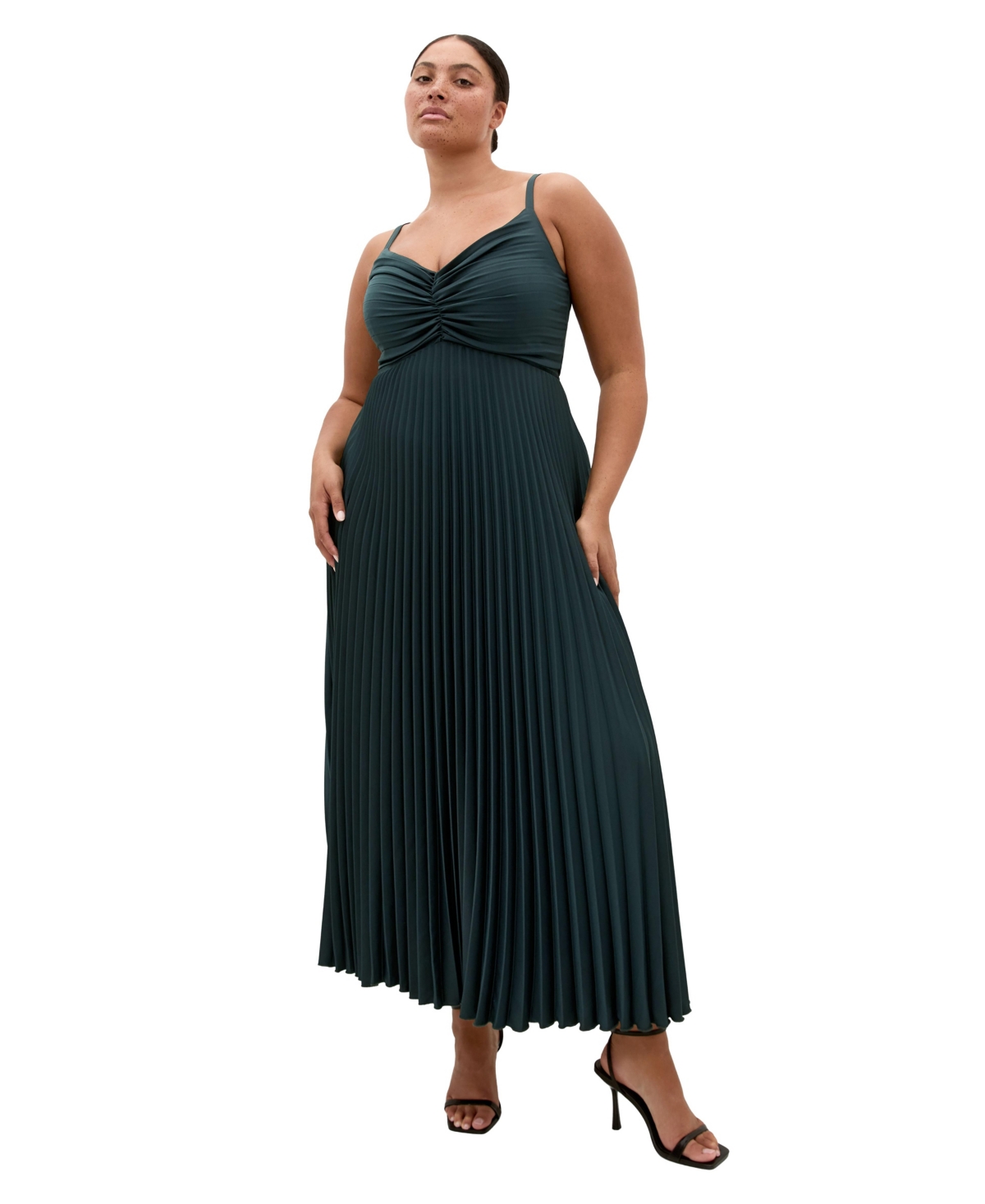 Click here for City Chic Plus Size Ariana Pleated Maxi Dress - Em... prices