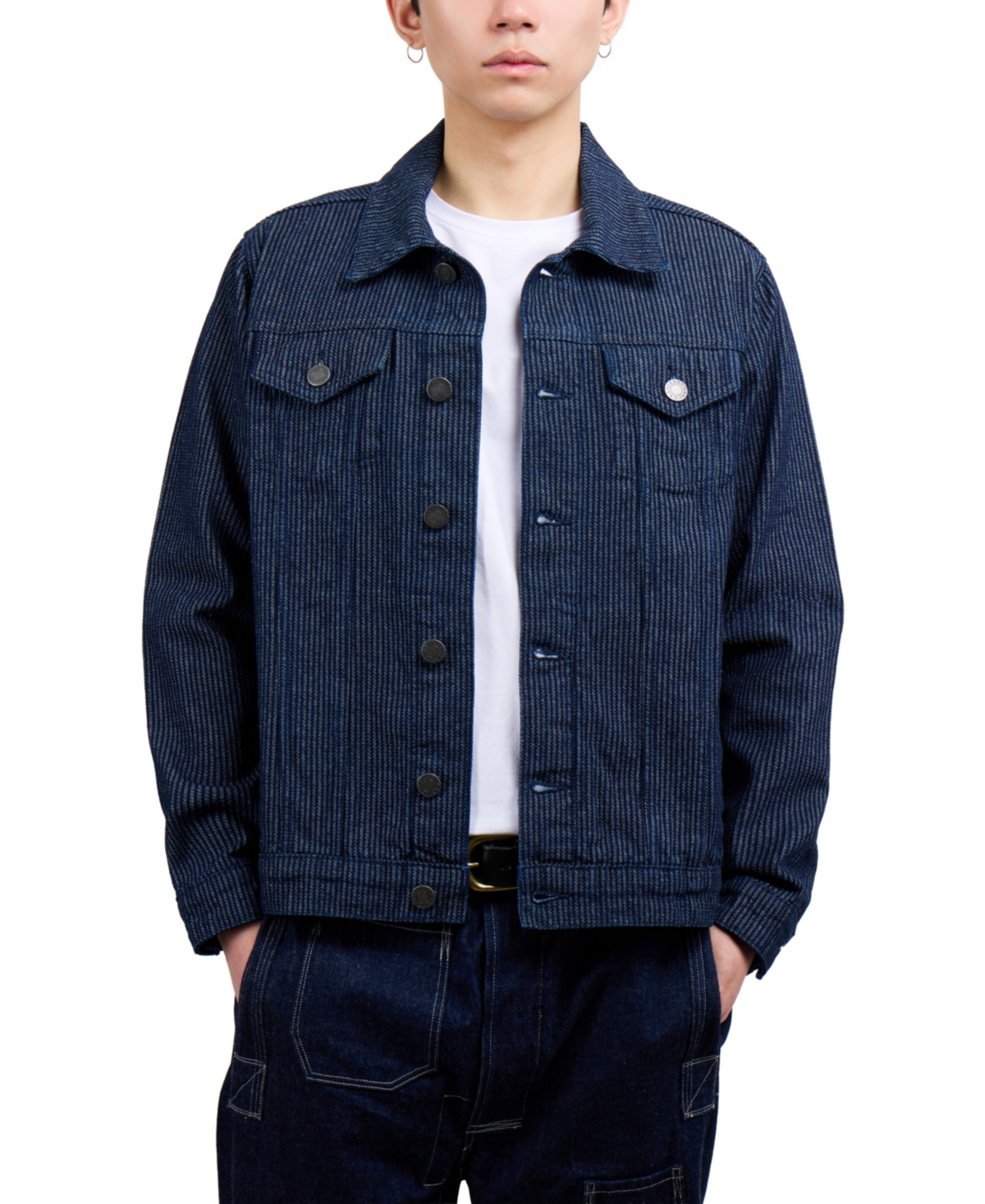 Click here for X-Ray Mens Denim Jacket - Indigo stripe prices
