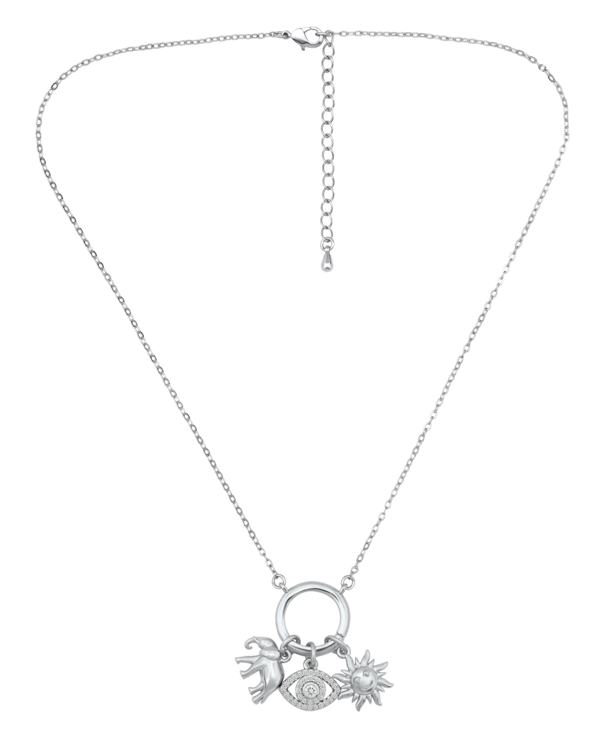 Click here for Macys Fine Silver-Plated Over Brass Circle Charm H... prices