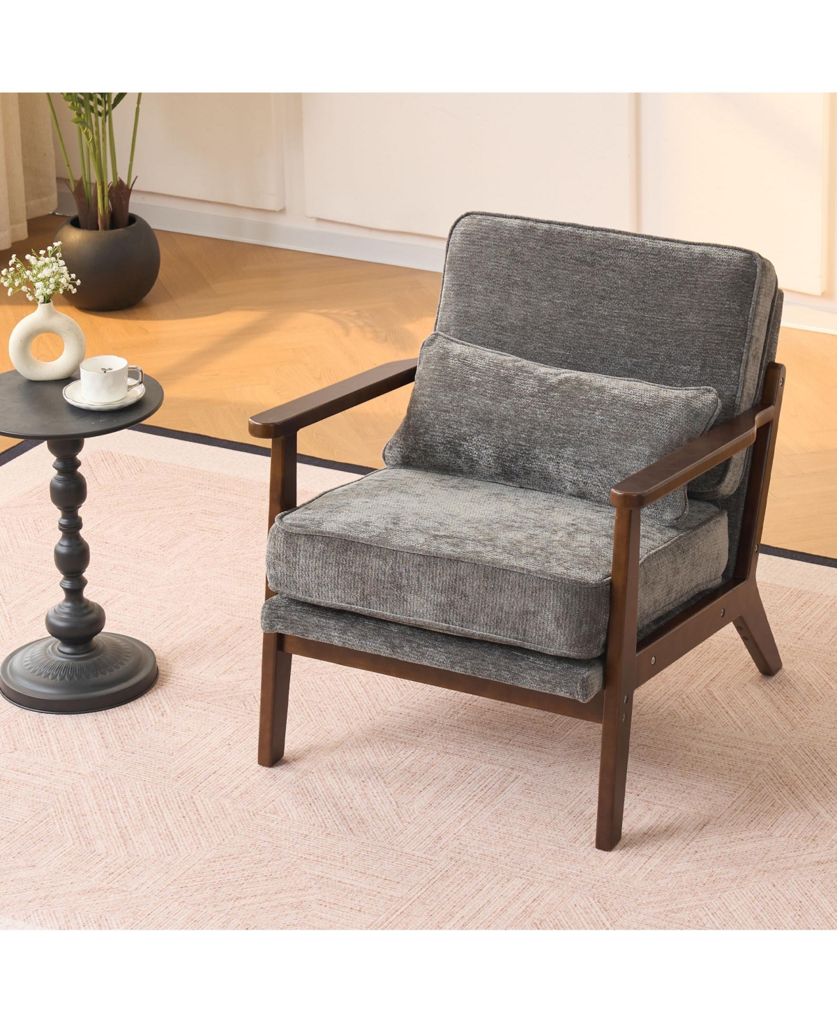 Click here for Rainsken Upholstered Mid Century Modern Accent Cha... prices