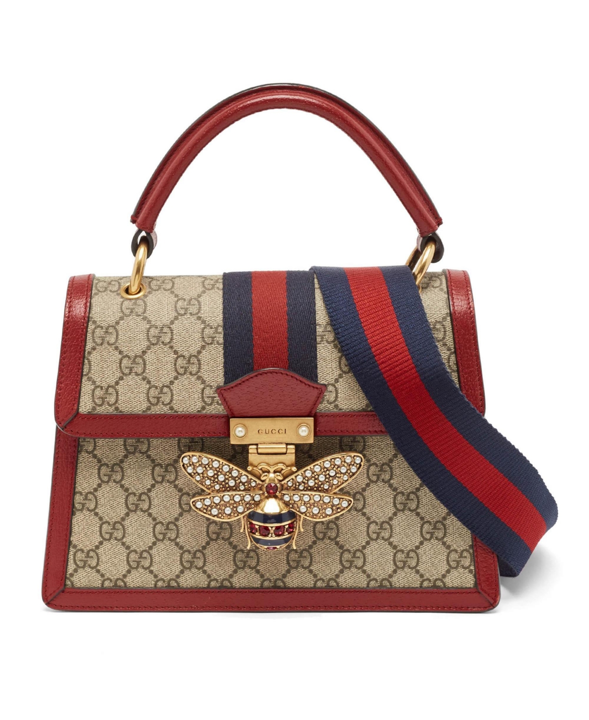 Click here for Pre-Owned Gucci Womens Coated Canvas Satchel - Red prices