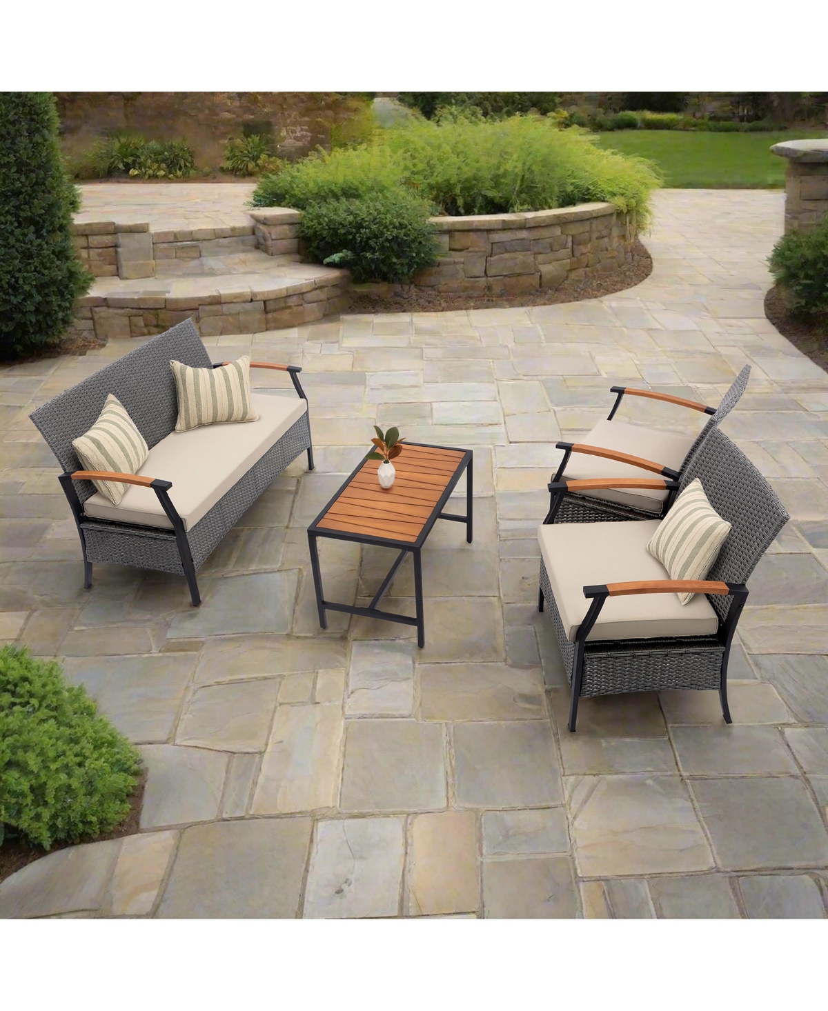 Click here for Teamson Home - Outdoor 4 Piece Steel frame Convers... prices