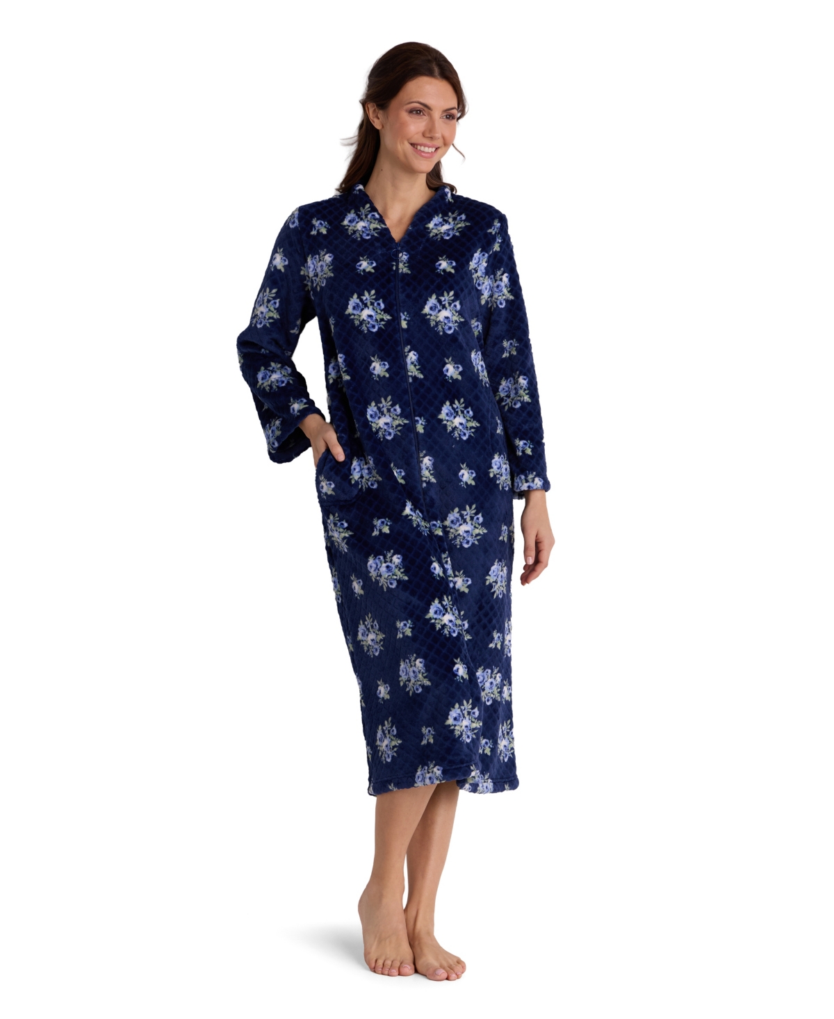 Click here for Miss Elaine Womens Zip Front Fleece Diamond-Textur... prices