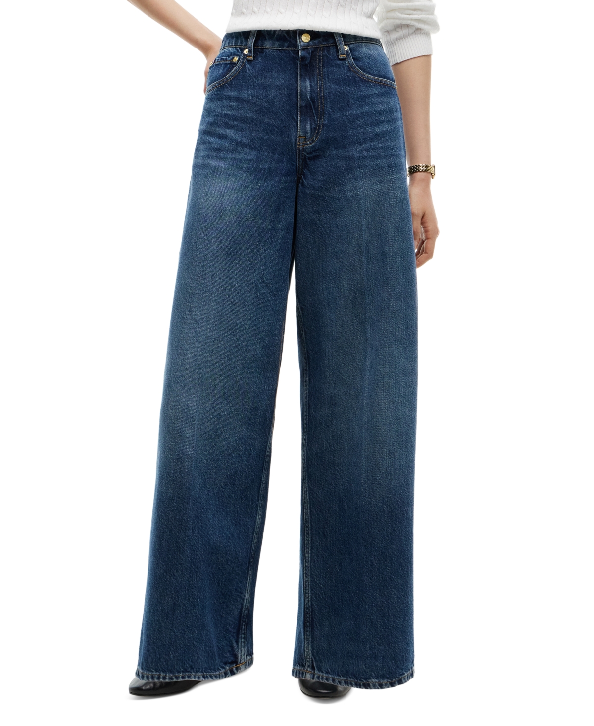 Click here for Tommy Hilfiger Womens Indie High-Rise Wide-Leg Jea... prices