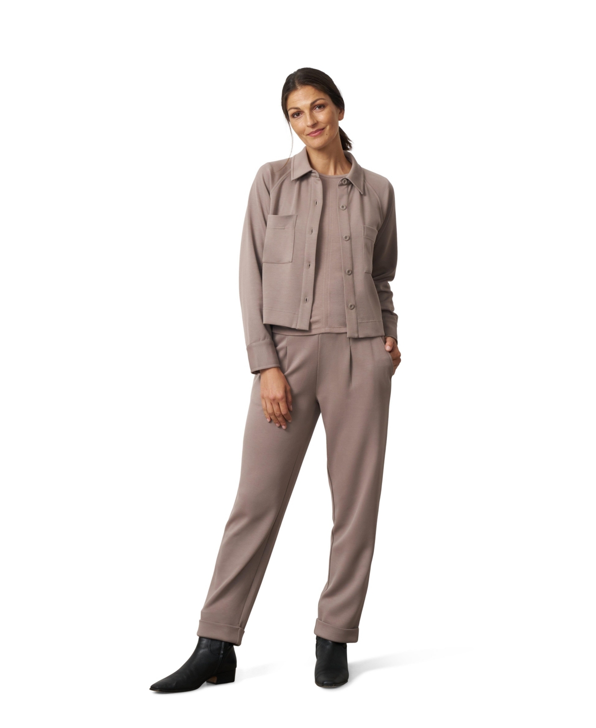 Click here for Cable & Gauge Womens Rib Knit Lounge Button-Down S... prices