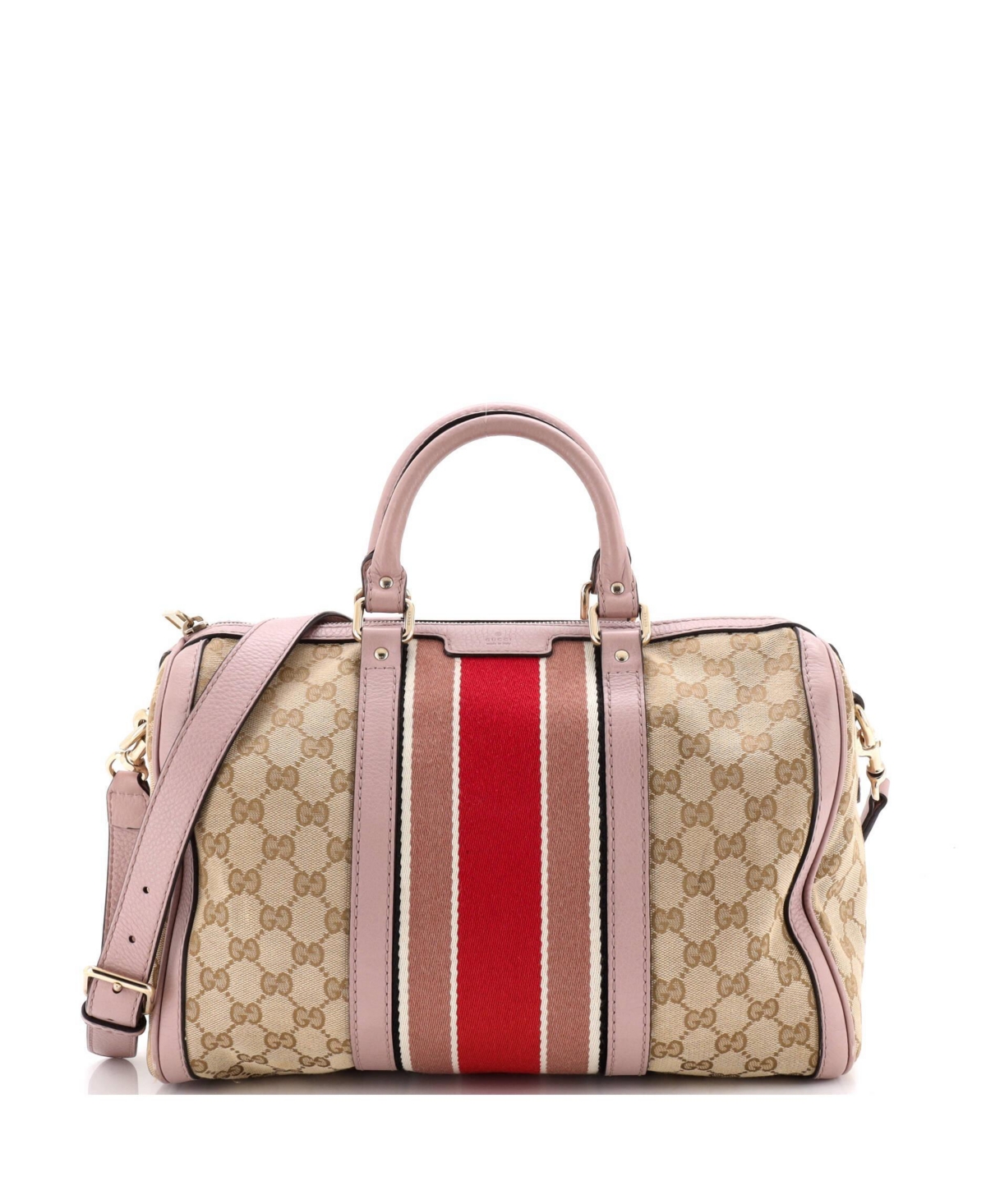 Click here for Pre-Owned Gucci Medium Vintage Web Boston Bag Gg C... prices