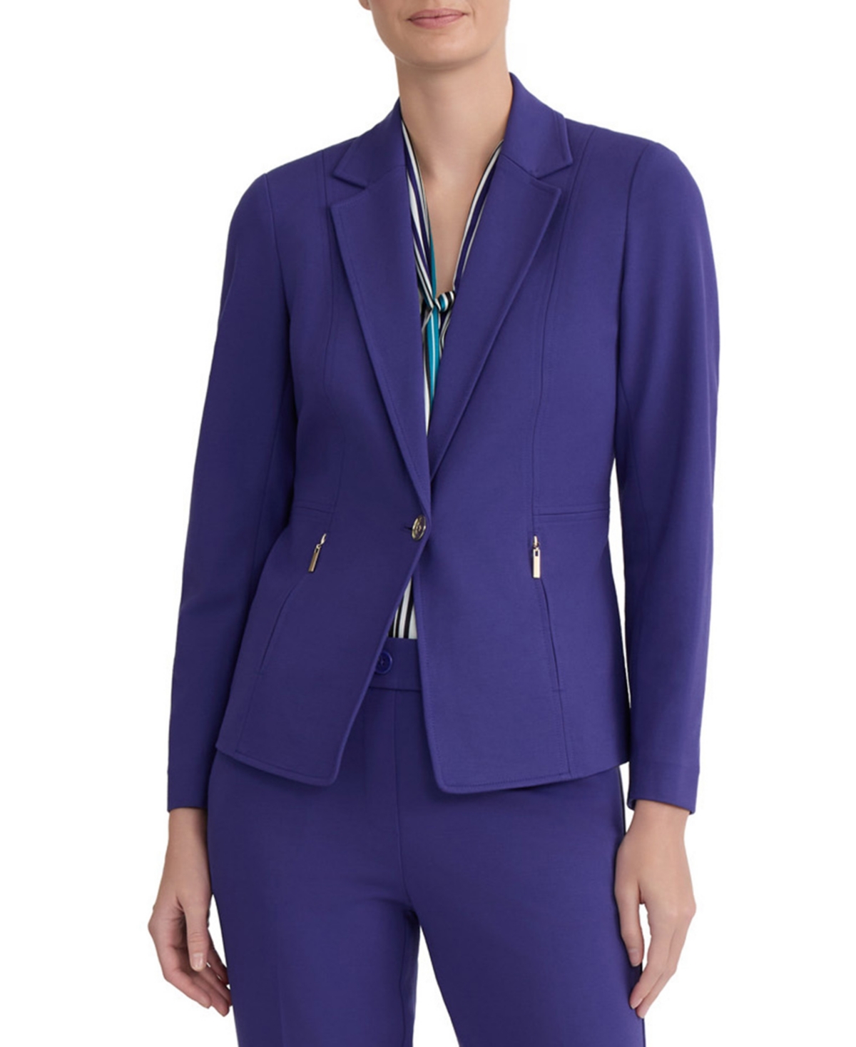 Click here for Kasper Womens One-Button Notch Collar Blazer - Reg... prices