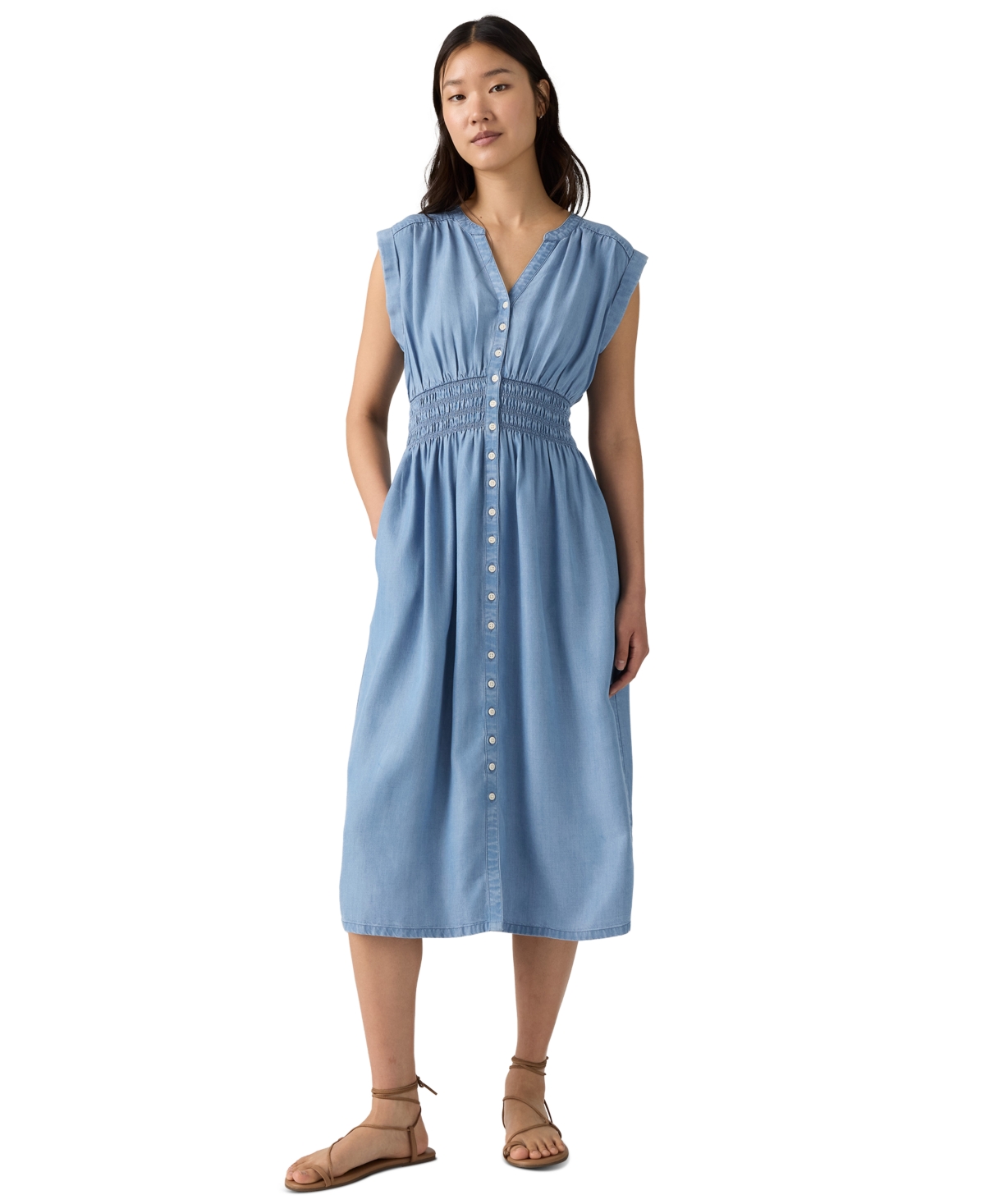 Click here for Levis Womens Beatrice Button-Front Midi Dress - Da... prices