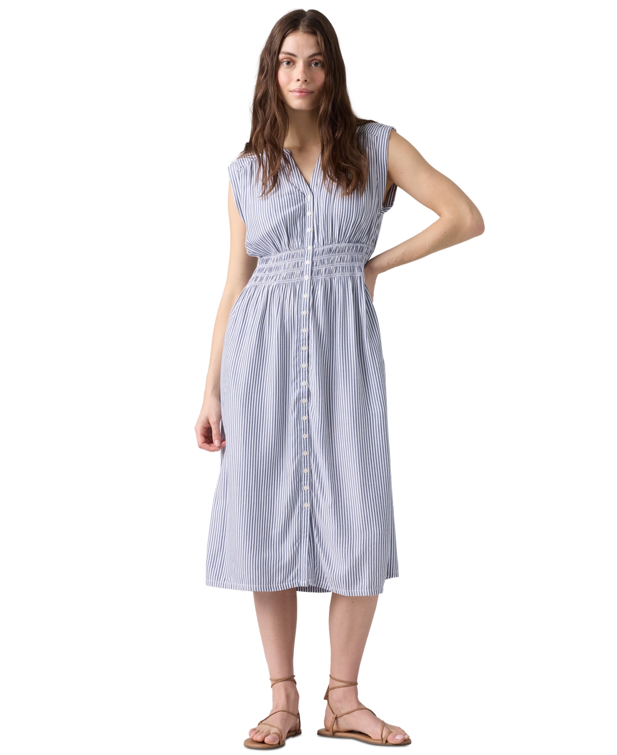 Click here for Levis Womens Beatrice Button-Front Midi Dress - Ha... prices
