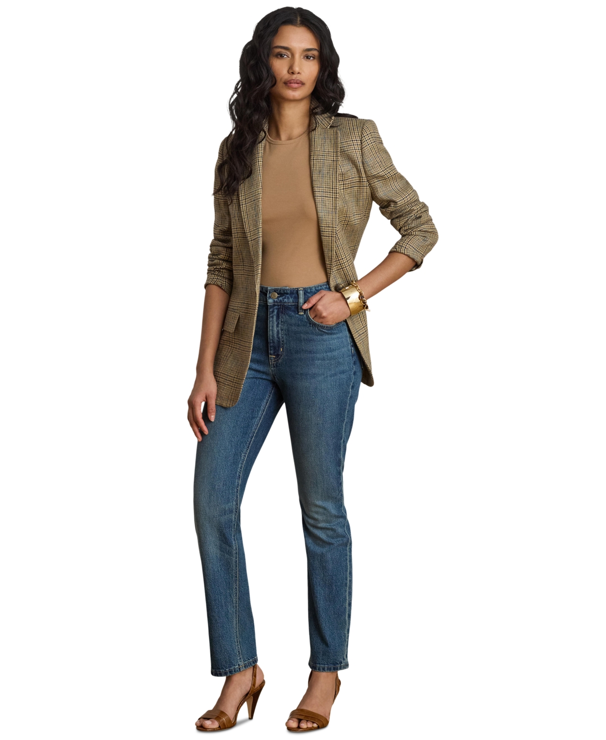 Click here for Lauren Ralph Lauren Womens High-Rise Slim-Fit Stra... prices
