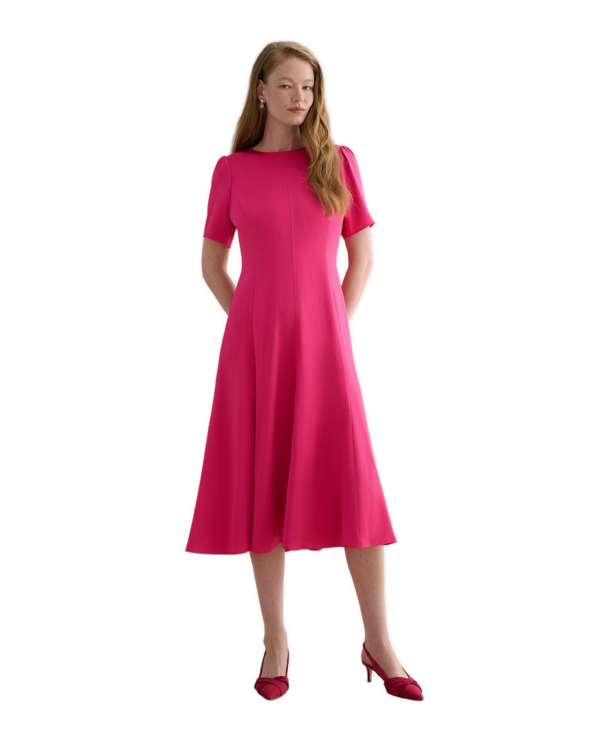 Click here for Hobbs London Womens Camille Satin Midi Dress - Bri... prices