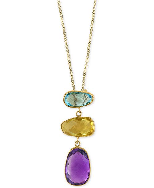 EFFY Collection EFFY® Multi-Gemstone (6-1/4 ct. t.w.) Pendant Necklace ...
