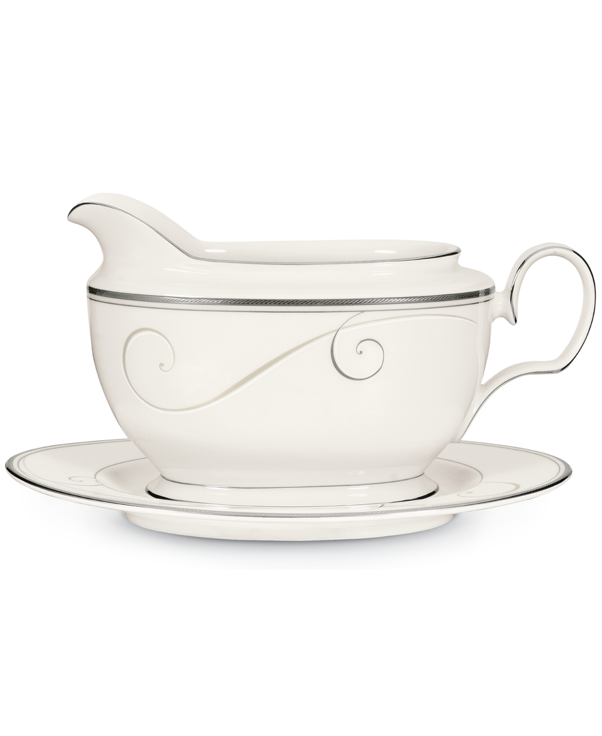 Click here for Noritake Dinnerware  Platinum Wave Gravy Boat with... prices