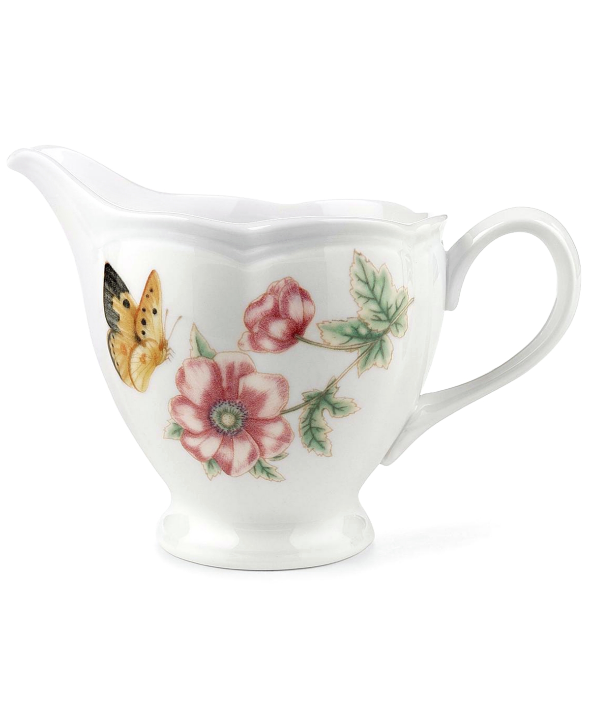 Click here for Lenox Butterfly Meadow 7 Oz. Floral Porcelain Crea... prices