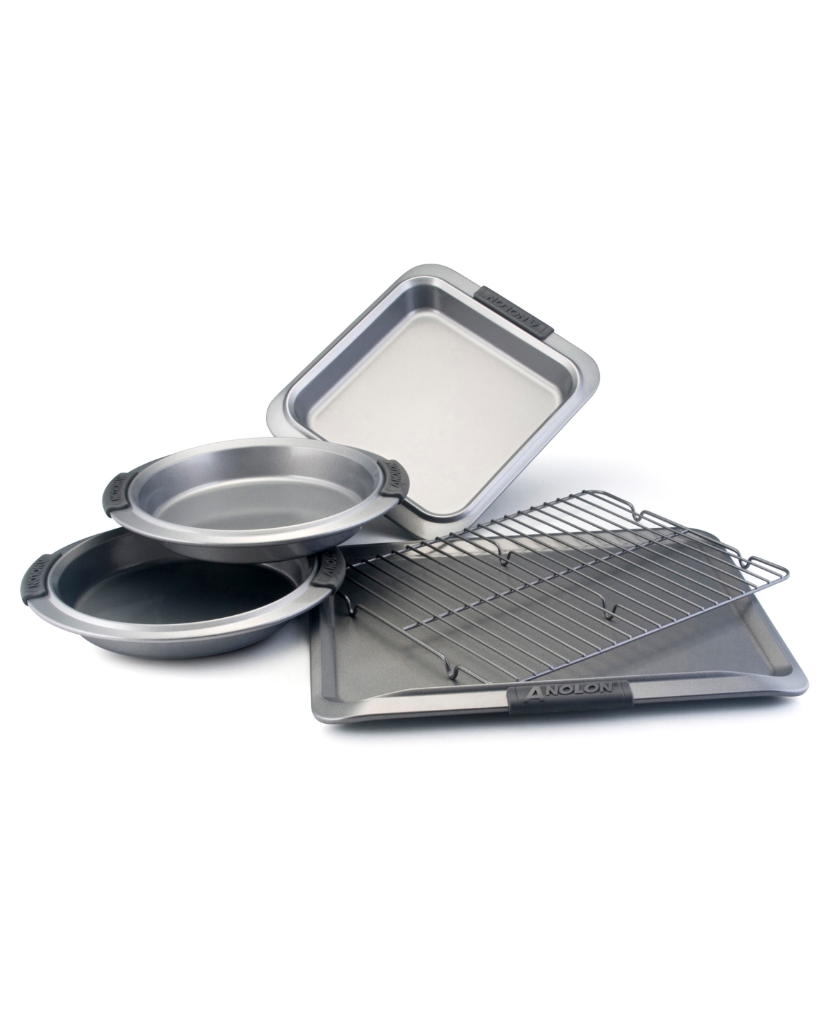 Click here for Anolon Advanced 5 Piece Bakeware Set - Silver prices