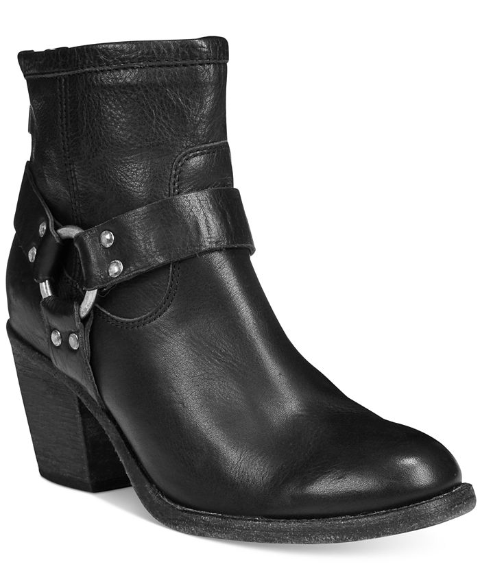 Frye Tabitha Harness Short Block-Heel Booties - Macy's