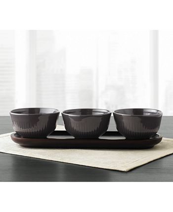 Hotel Collection CLOSEOUT! Set of 3 Bowls with Wood Tray, Created for ...