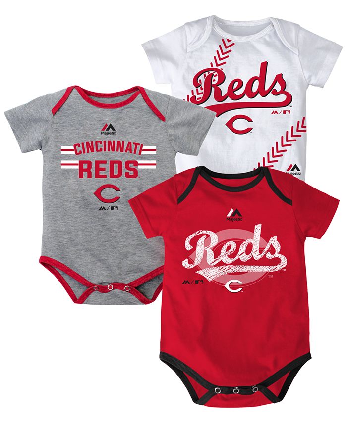 Outerstuff Newborn Baby Cincinnati Reds Three Strikes 3-Pack Bodysuit ...