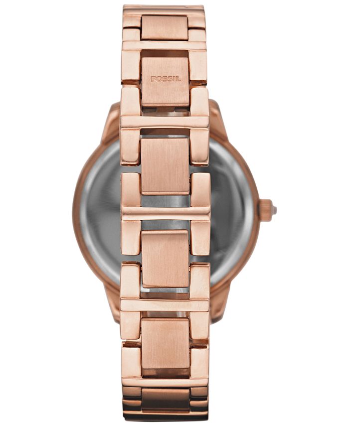Fossil Women's Jesse Rose Gold-Tone Stainless Steel Bracelet Watch 34mm ...