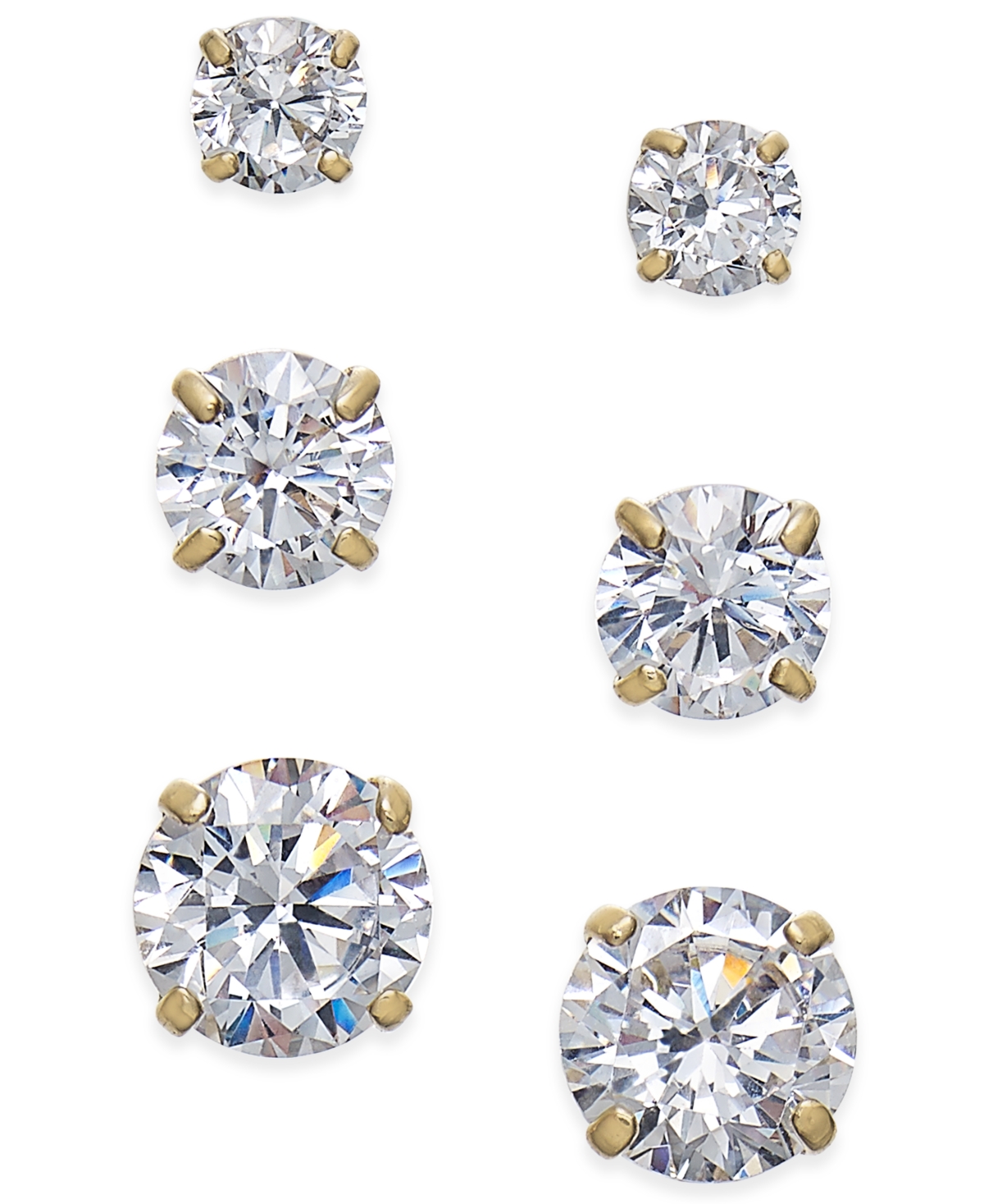 Click here for Cubic Zirconia 3-Pc. Set Graduated Stud Earrings i... prices