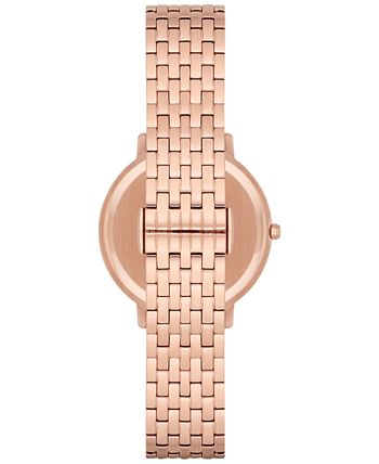 Emporio Armani Women's Rose Gold-Tone Stainless Steel Bracelet Watch ...