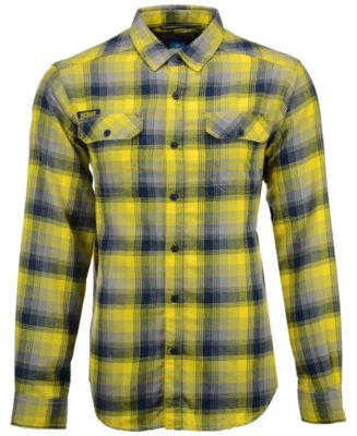 Columbia Men's Michigan Wolverines Long-Sleeve Flannel Button-Up Shirt ...