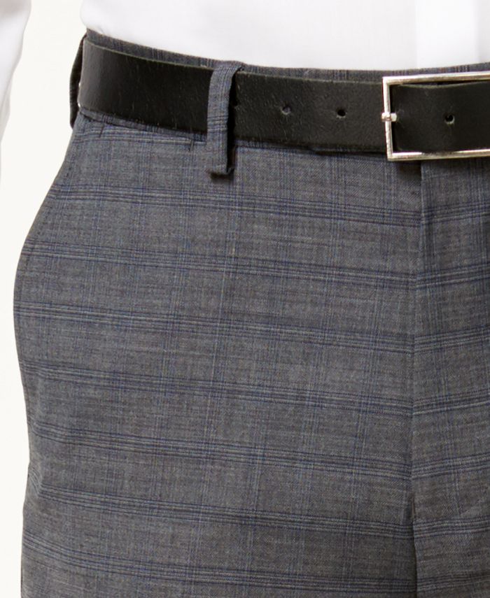 Ben Sherman Men's Slim-Fit Gray Windowpane Plaid Suit Pants - Macy's