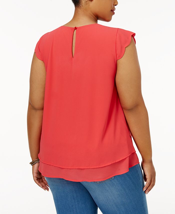 Monteau Trendy Plus Size Layered Top - Macy's