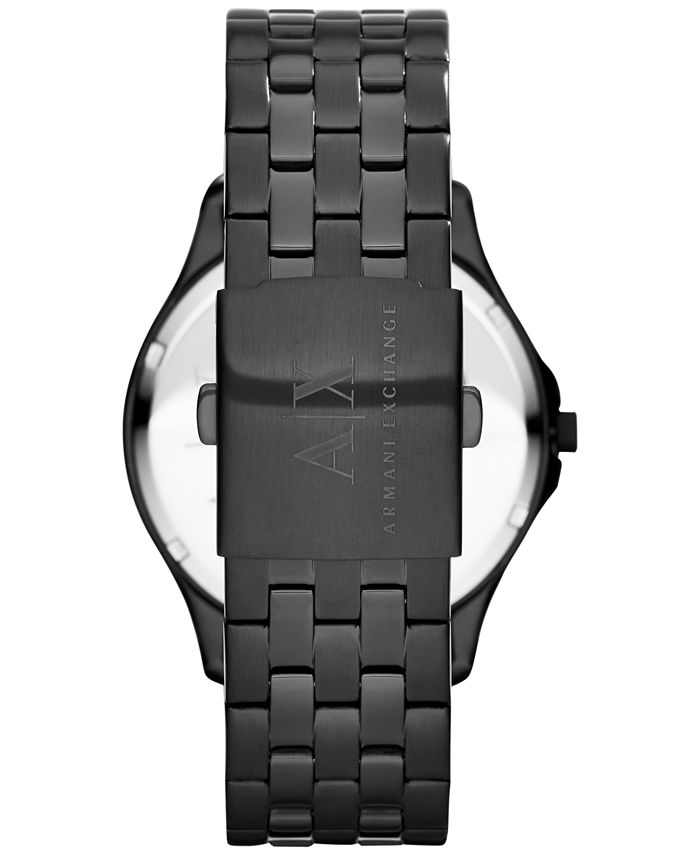 A|X Armani Exchange Men's Black Ion-Plated Stainless Steel Bracelet ...