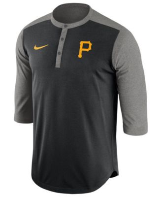 Nike Men's Pittsburgh Pirates Dri-Fit 3/4 Sleeve Henley T-Shirt - Macy's