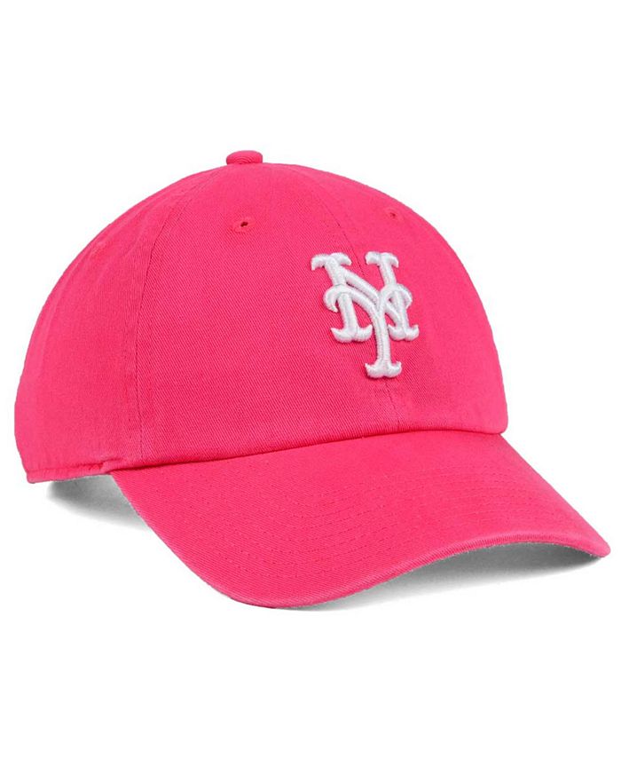 '47 Brand Women's New York Mets Pink/White Clean Up Cap - Macy's