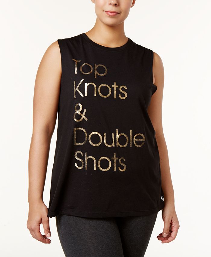 Soffe Curves Plus Size Printed Muscle Tank - Macy's