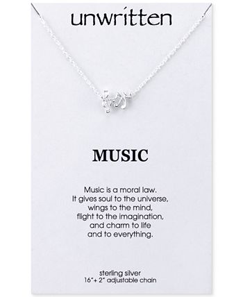 Unwritten Mini Music Notes Pendant Necklace in Sterling Silver - Macy's