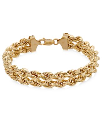 Chain Double Rope Bracelet in 14k Gold - Bracelets - Jewelry & Watches ...