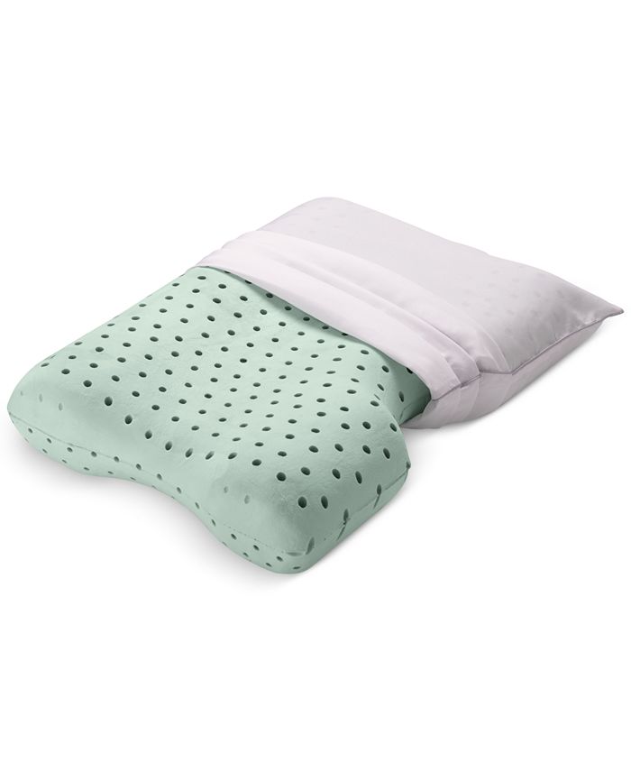 Authentic Comfort Green Tea Memory Foam Contour Pillow - Macy's