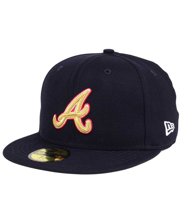 New Era Atlanta Braves Exclusive Gold Patch 59FIFTY Cap - Macy's