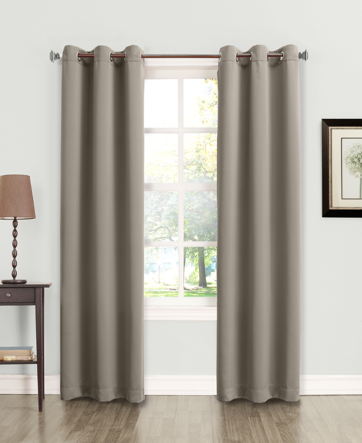 Click here for Tabbey Room Darkening Grommet Curtain Panel - Ston... prices