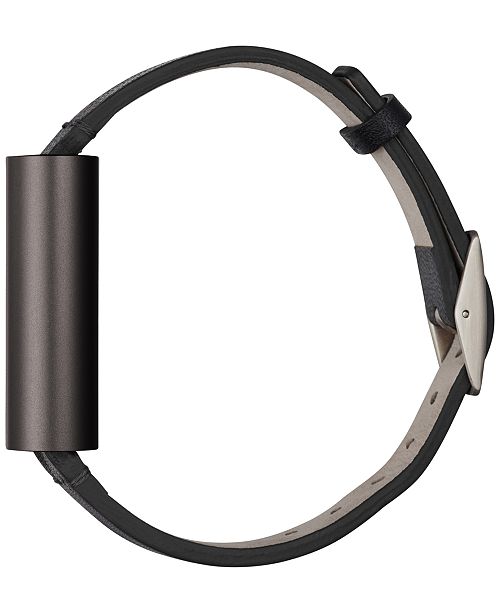 Misfit Unisex Ray Black Leather Strap Activity Tracker 12x38mm ...